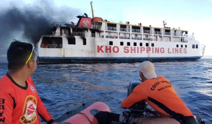 Philippine ferry with 120 people on board catches fire at sea ...