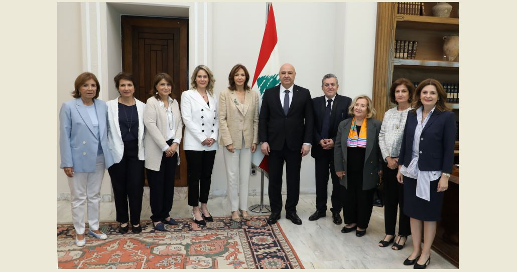 President Joseph Aoun briefed by Nora Jumblatt on Beiteddine Festivals ...