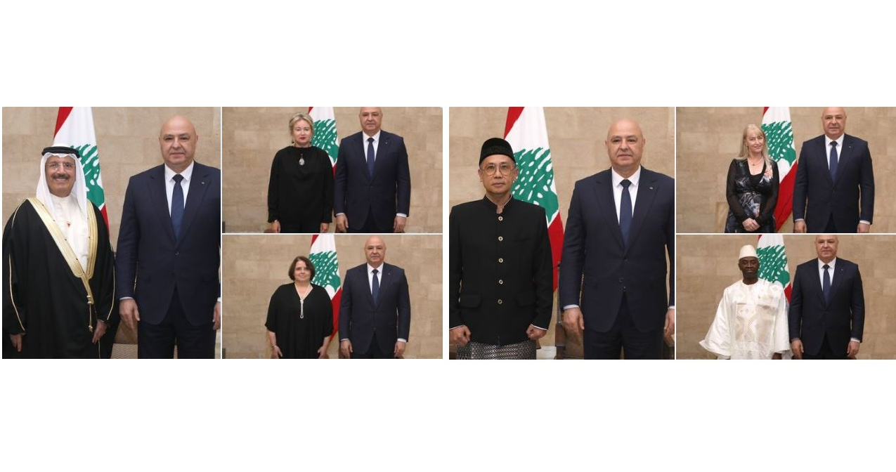Aoun receives credentials of six new ambassadors | National News Agency