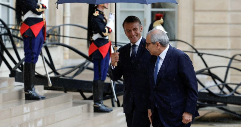 PM Nawaf Salam meets with French President Macron at Elysee Palace ...